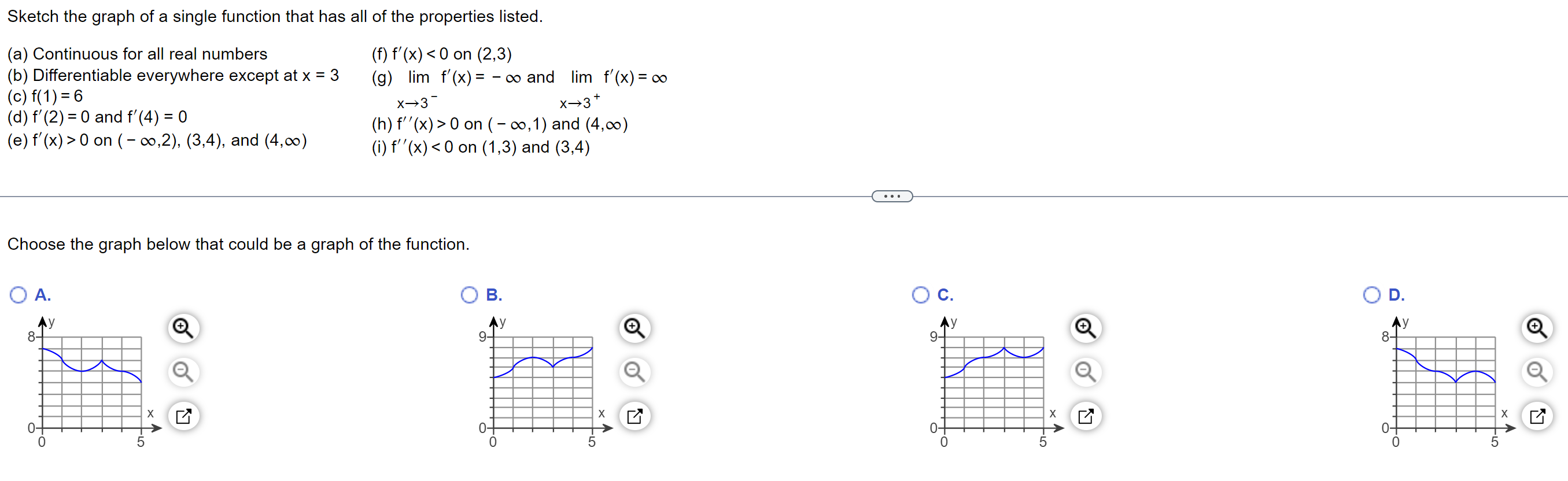 Solved Sketch the graph of a single function that has all of | Chegg.com