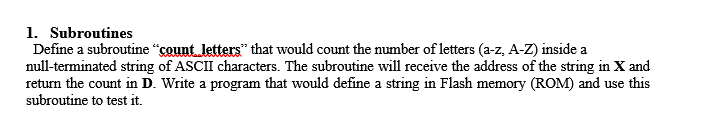 Solved 1 Subroutines Define A Subroutine Count Letters”