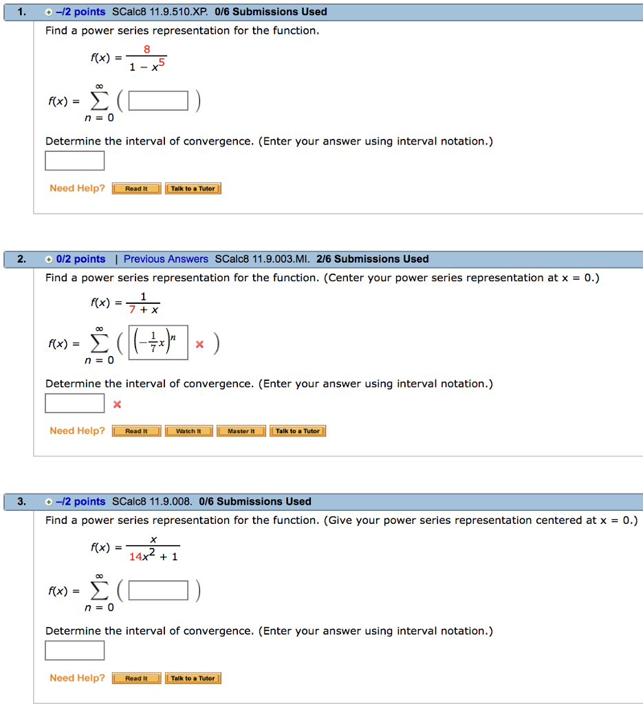 Solved -11 points SCalc8 11.10.514.XP 0/6 Submissions Usecd | Chegg.com Solved -11 points SCalc8 11.10.514.XP 0/6 Submissions Usecd | Chegg.com