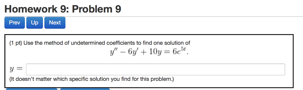 Solved Homework 9: Problem 9 Prev Up Next (1 pt) Use the | Chegg.com