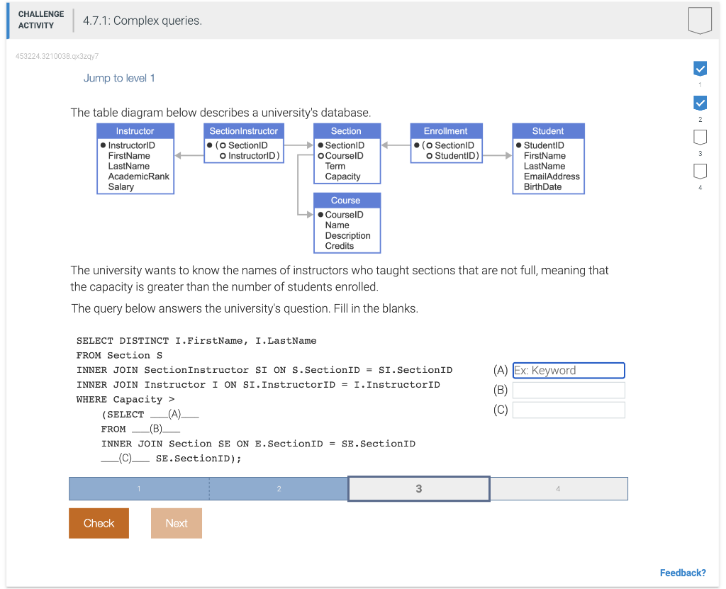 Solved The university wants to know the names of instructors | Chegg.com