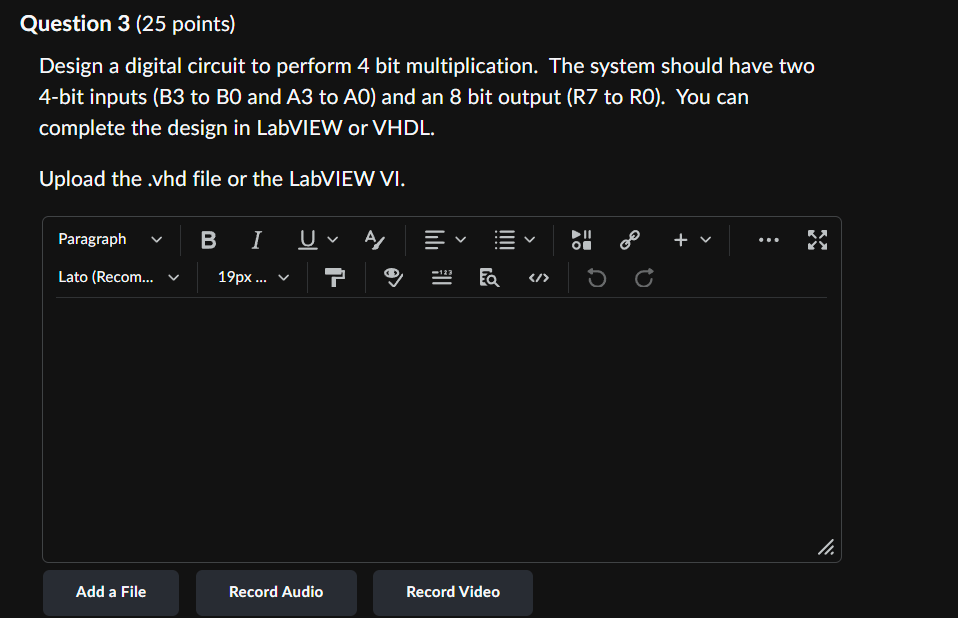 Solved Question 3 (25 ﻿points)Design a digital circuit to | Chegg.com
