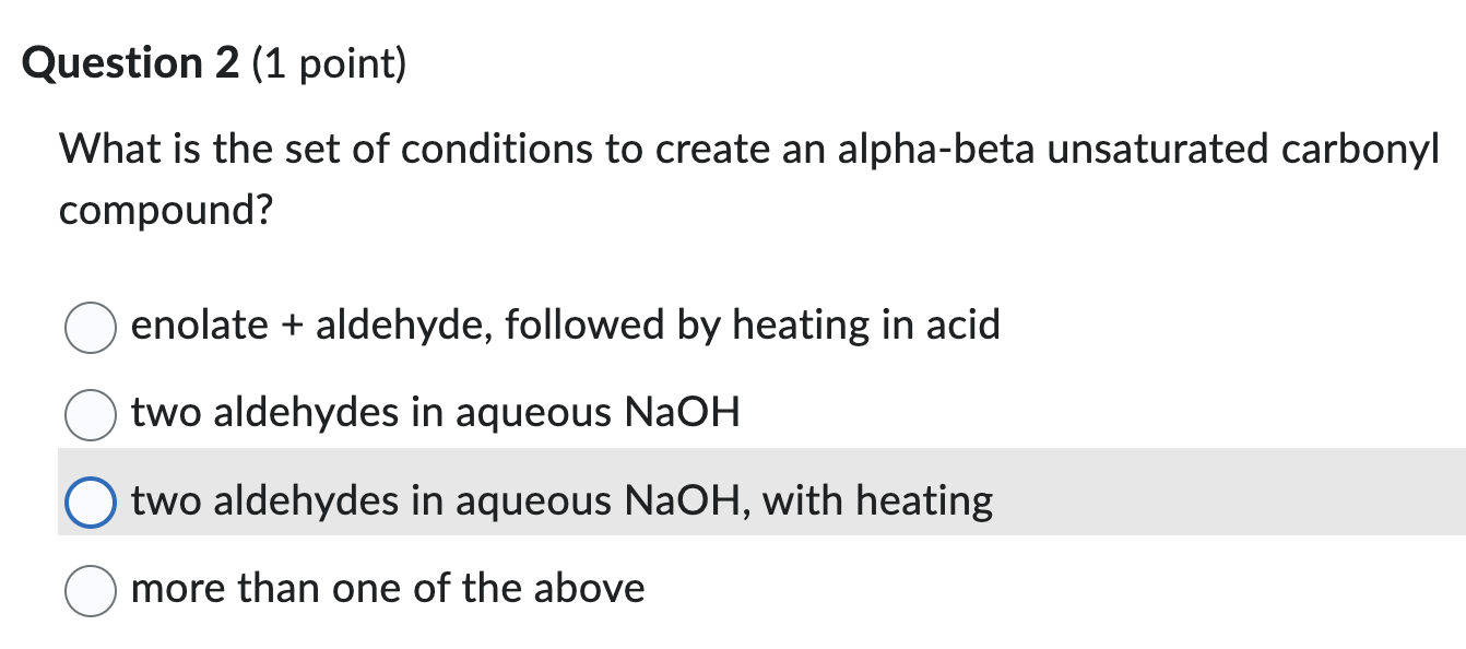 Solved What is the set of conditions to create an alpha-beta | Chegg.com