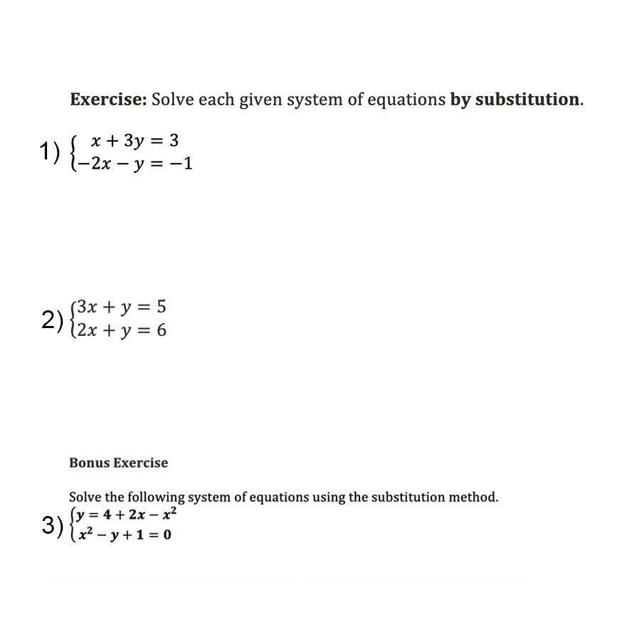 Solved Exercise: Solve each given system of equations by | Chegg.com