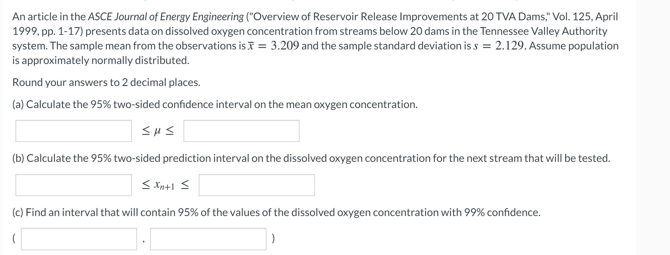 Solved An article in the ASCE Journal of Energy Engineering | Chegg.com