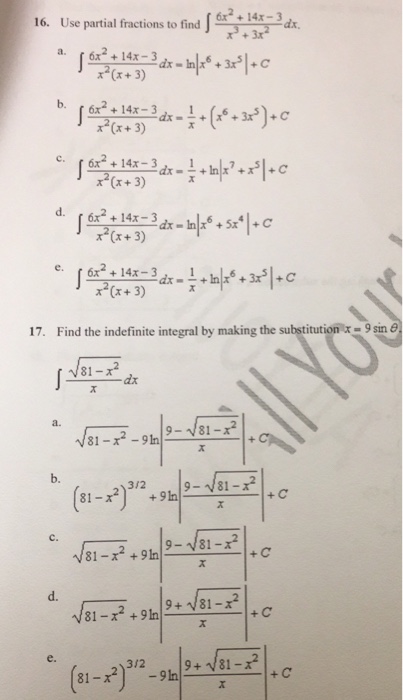 Solved Use partial fractions to find integral 6x^2 + 14x - | Chegg.com