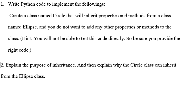 Solved 1. Write Python code to implement the followings: | Chegg.com