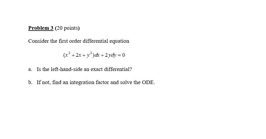 Solved Consider the first order differential equation | Chegg.com