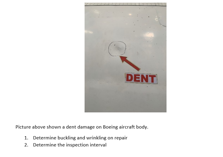 Solved Picture above shown a dent damage on Boeing aircraft | Chegg.com