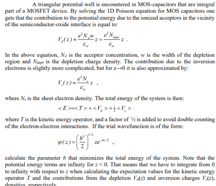 A triangular potential well is encountered in | Chegg.com