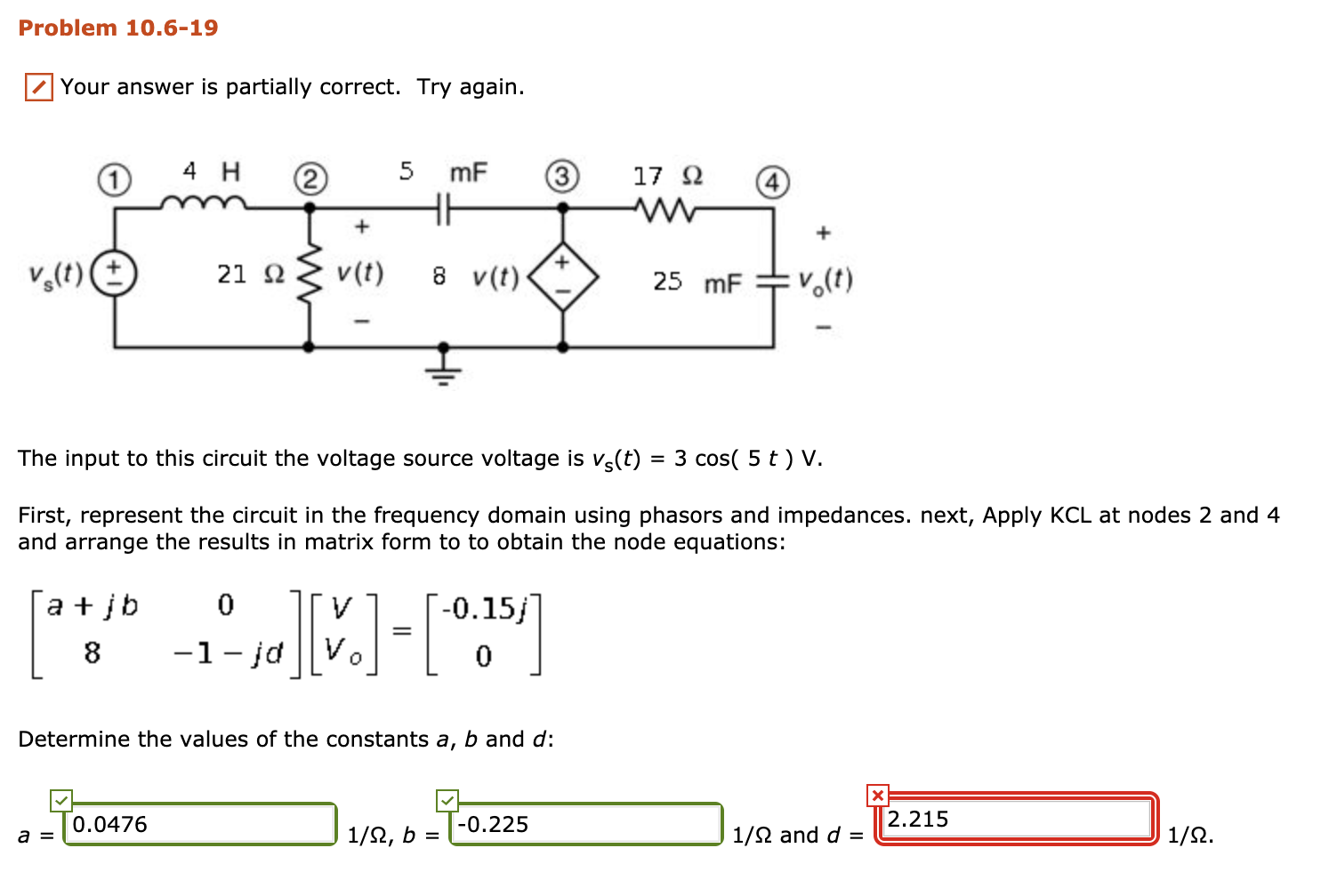 Solved Problem 10 6 19 Your Answer Is Partially Correct Try