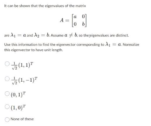 Solved It can be shown that the eigenvalues of the matrix | Chegg.com