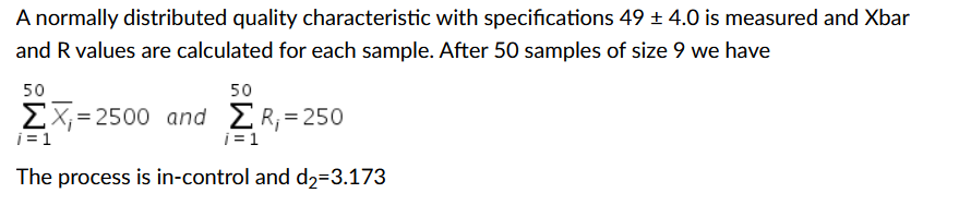 Solved A normally distributed quality characteristic with | Chegg.com