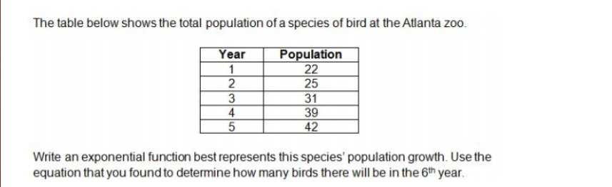 Solved The table below shows the total population of a | Chegg.com