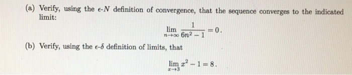 Solved Verify, using the epsilon - N definition of | Chegg.com