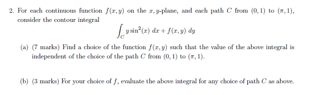Solved 2. For each continuous function f(x,y) on the | Chegg.com