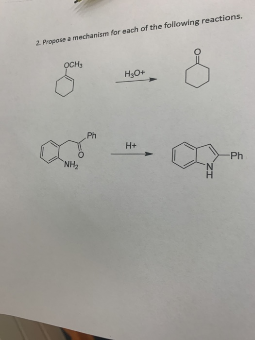 Solved he following reactions. OCH3 H30+ Ph NH Ph | Chegg.com