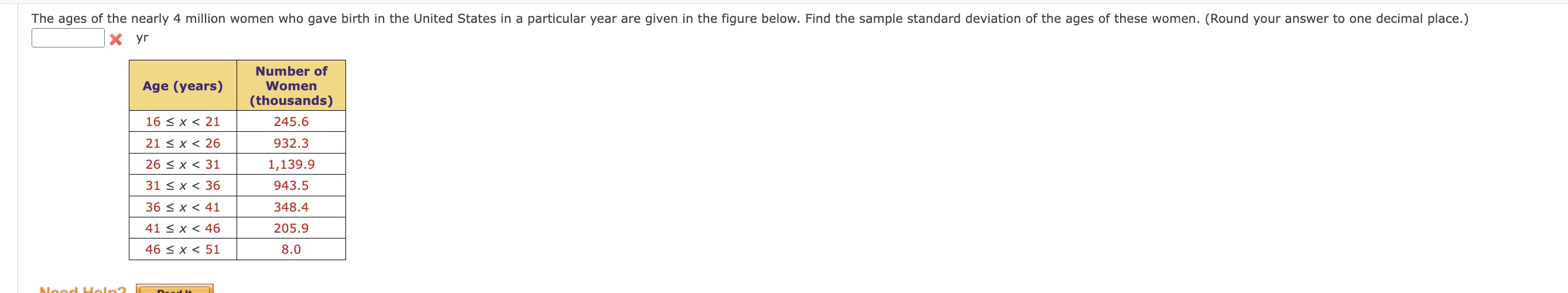 Solved \& yr \begin{tabular}{|c|c|} \hline Age (years) & | Chegg.com