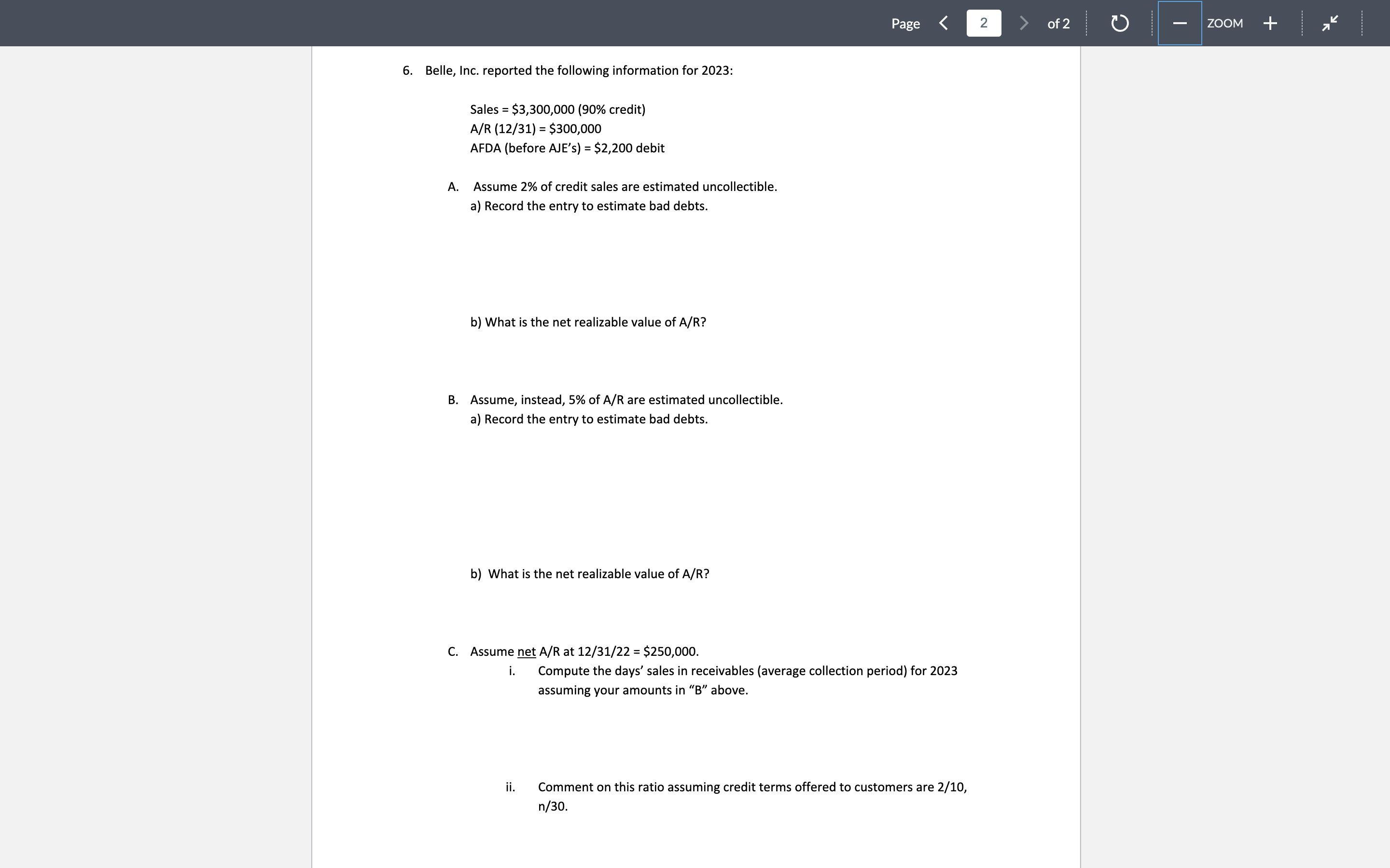 Solved A/R Review Questions (Extra Credit) 1. How does the | Chegg.com