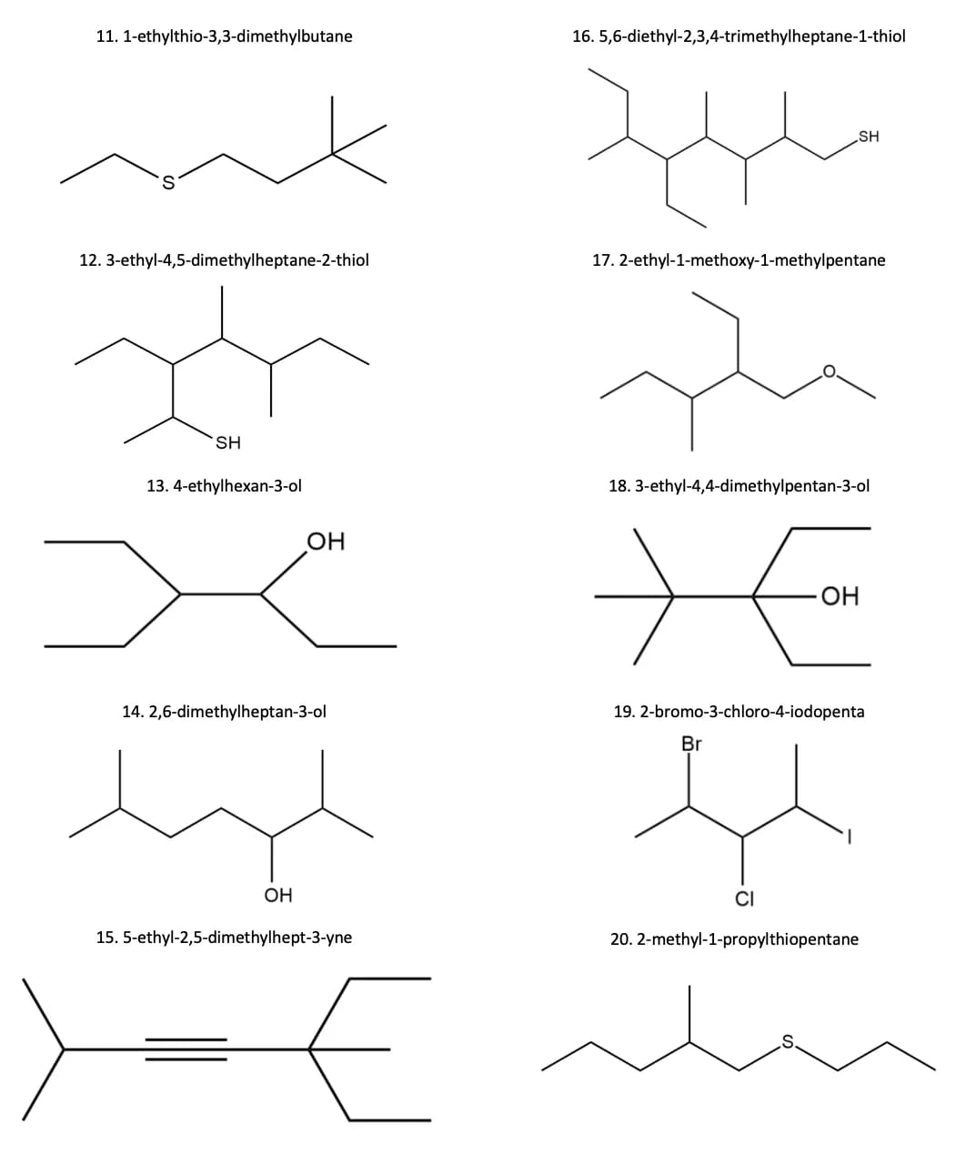 Solved Write in the incorrect IUPAC name of the following | Chegg.com