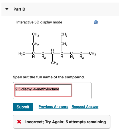 Solved Part D Interactive 3D display mode CHE (Hz LOOI | Chegg.com