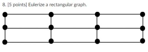 Solved 8. [5 points] Eulerize a rectangular graph. | Chegg.com