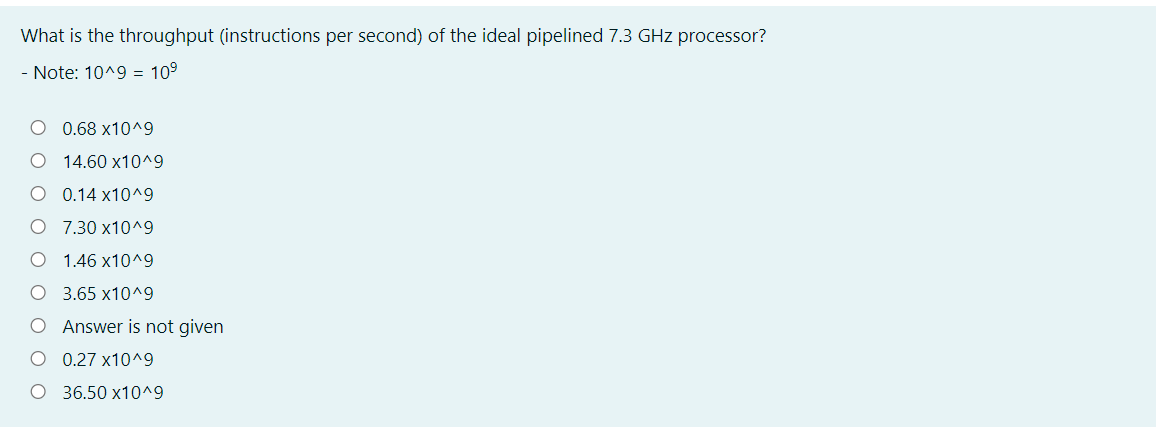Solved What is the throughput (instructions per second) of | Chegg.com