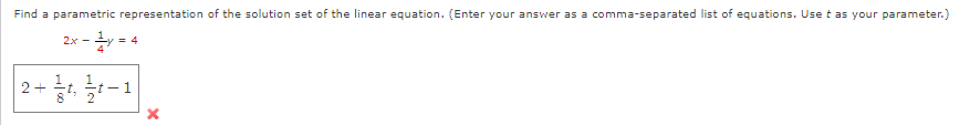 Solved Find A Parametric Representation Of The Solution Set