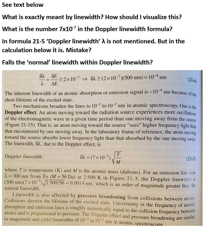 Solved See text below What is exactly meant by linewidth? | Chegg.com