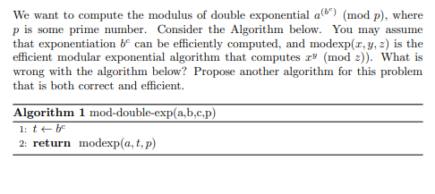 Solved We want to compute the modulus of double exponential | Chegg.com