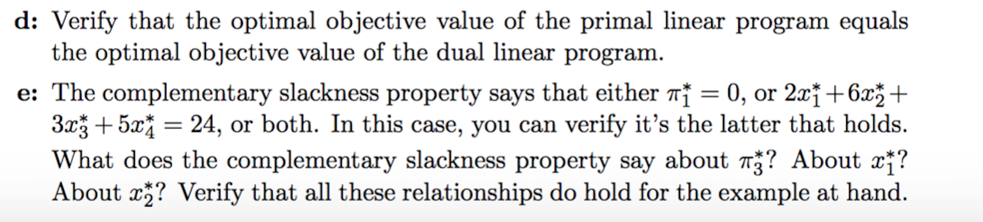 Solved This question concerns the following “primal” linear | Chegg.com