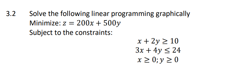 Solved 3.2 Solve the following linear programming | Chegg.com
