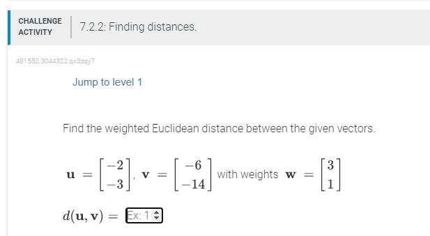 Solved Find the weighted Euclidean distance between the | Chegg.com