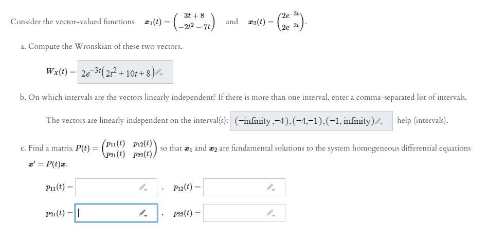Solved Consider the vector-valued functions 21(t) = (-***72) | Chegg.com