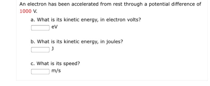 Solved An Electron Has Been Accelerated From Rest Through A