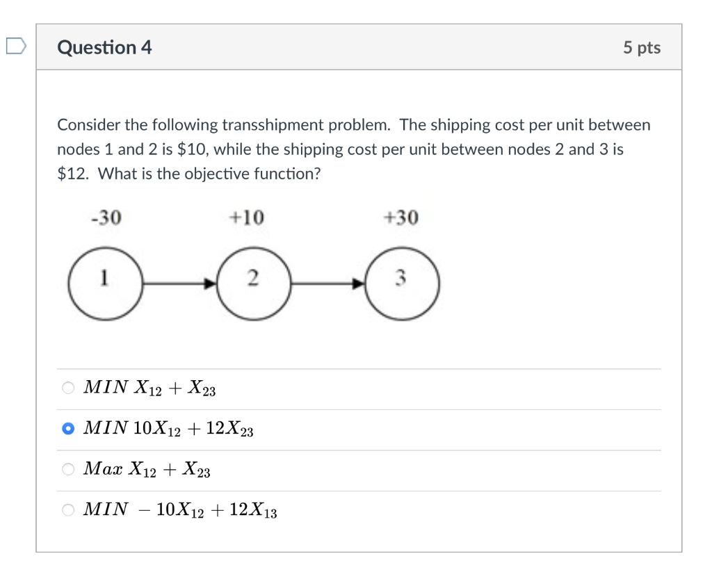 Solved D Question 4 5 pts Consider the following | Chegg.com