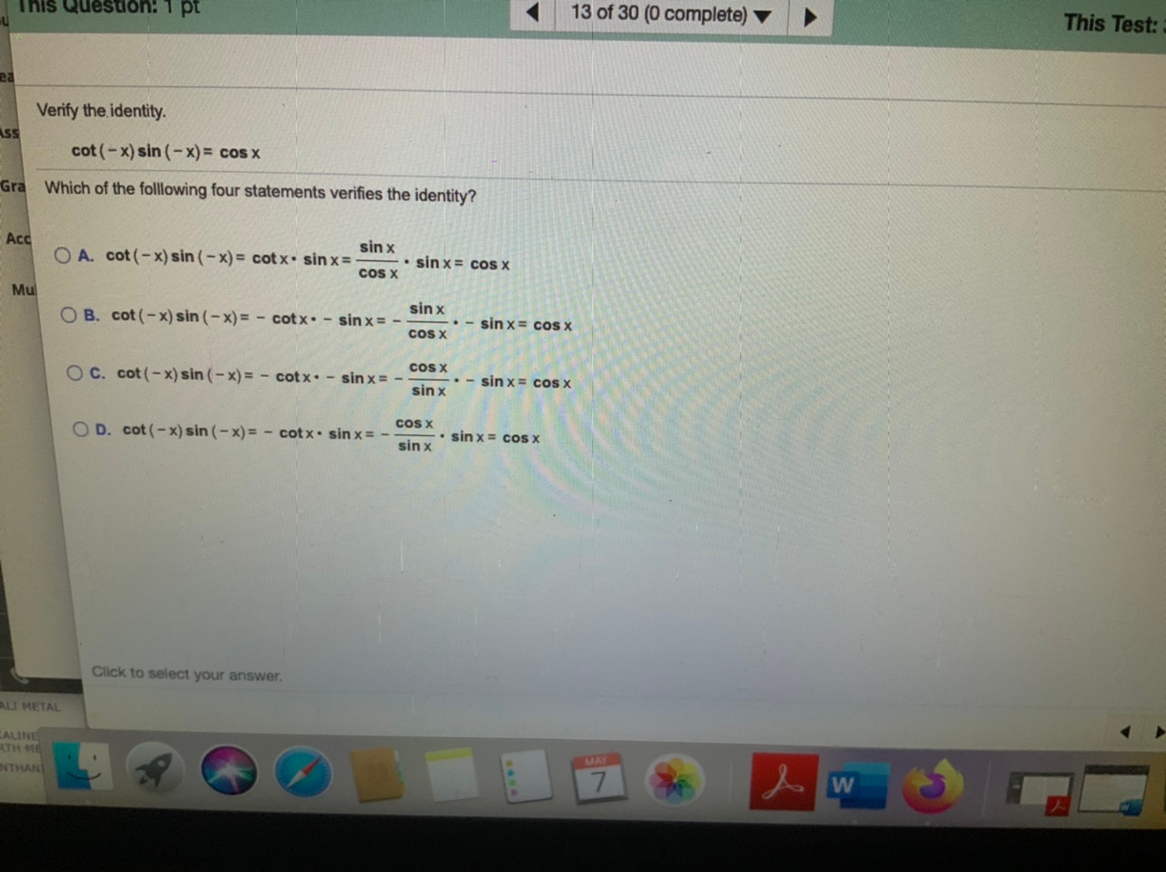 Solved This Quesuon: 1 pt 13 of 30 (0 complete) This Test: | Chegg.com Solved This Quesuon: 1 pt 13 of 30 (0 complete) This Test: | Chegg.com