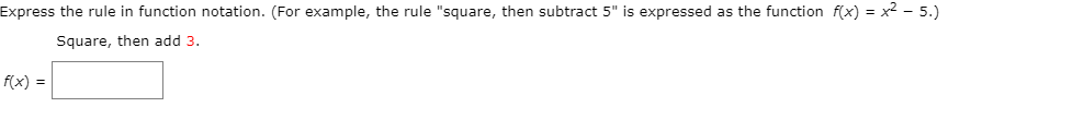 Solved Express The Rule In Function Notation For Example