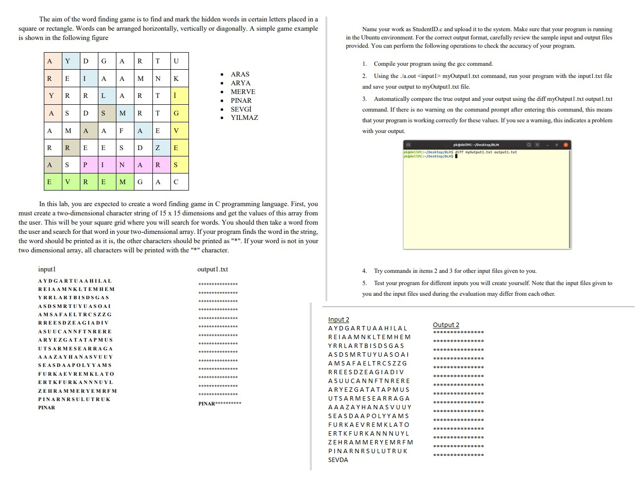 The aim of the word finding game is to find and mark | Chegg.com