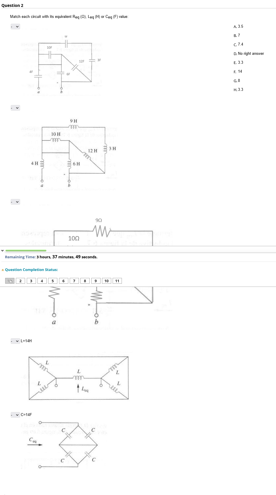 Solved Match each circuit with its equivalent Req(Ω),Leq (H) | Chegg.com