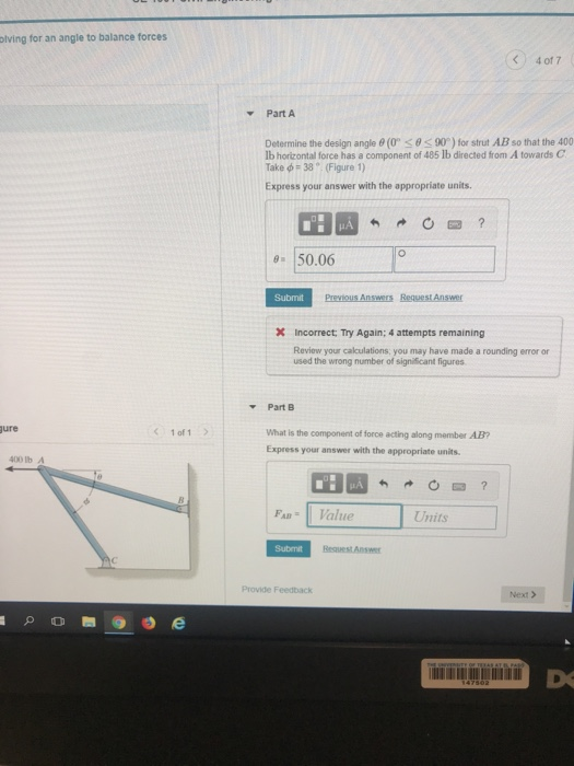 Solved lving for an angle to balance forces 4 of 7 Part A | Chegg.com