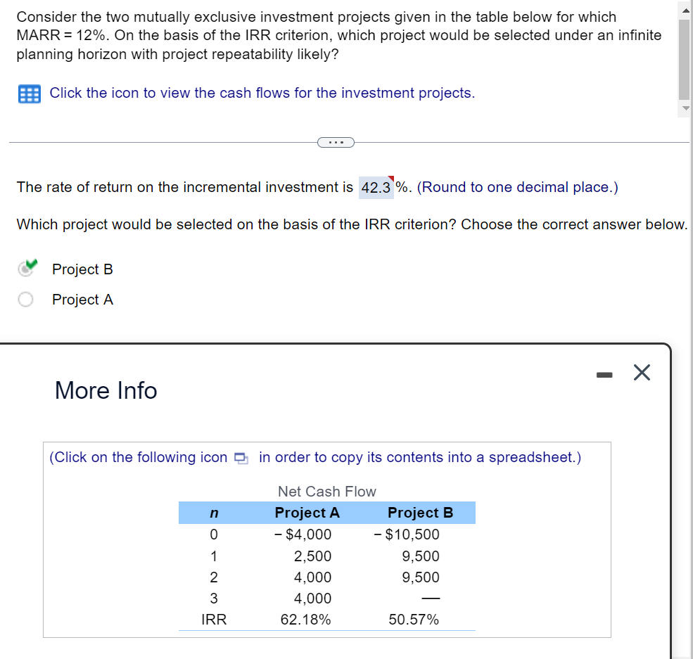 Solved Consider the two mutually exclusive investment | Chegg.com
