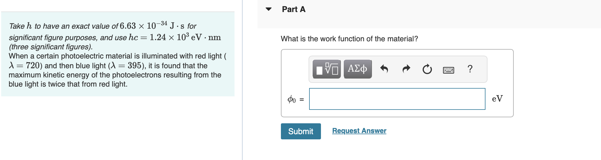 Solved Take h to have an exact value of 6.63×10−34 J⋅s for | Chegg.com