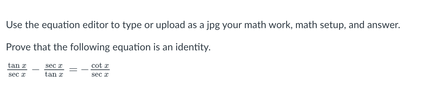 Solved Use the equation editor to type or upload as a jpg | Chegg.com