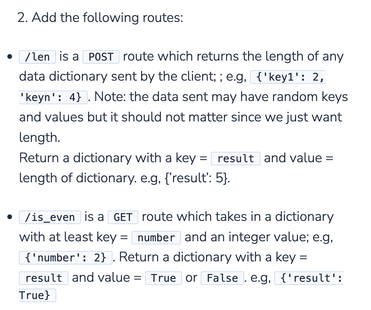 Solved 2. Add the following routes: is a route which returns | Chegg.com
