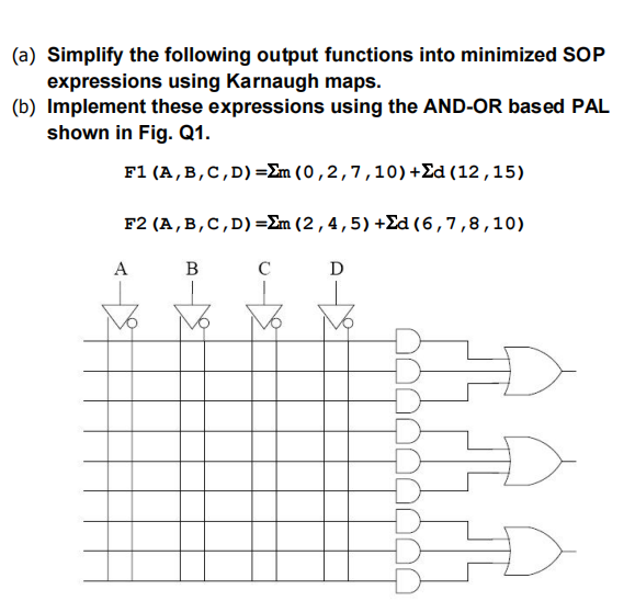 Solved (a) Simplify the following output functions into | Chegg.com