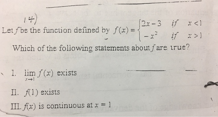 Solved Let f be the function defined by f(x) = {2x - 3 -x^3 | Chegg.com
