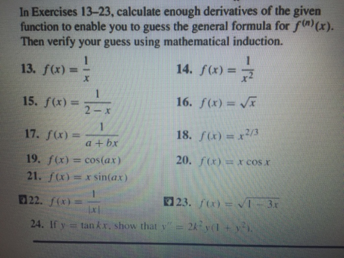 Solved In Exercises 13-23, calculate enough derivatives of | Chegg.com