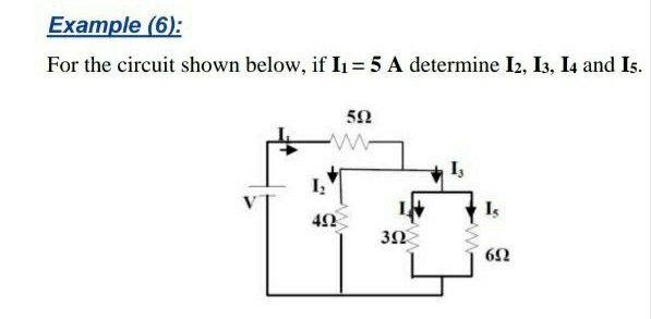 Solved Example (6) For the circuit shown below, if I1= 5 A | Chegg.com