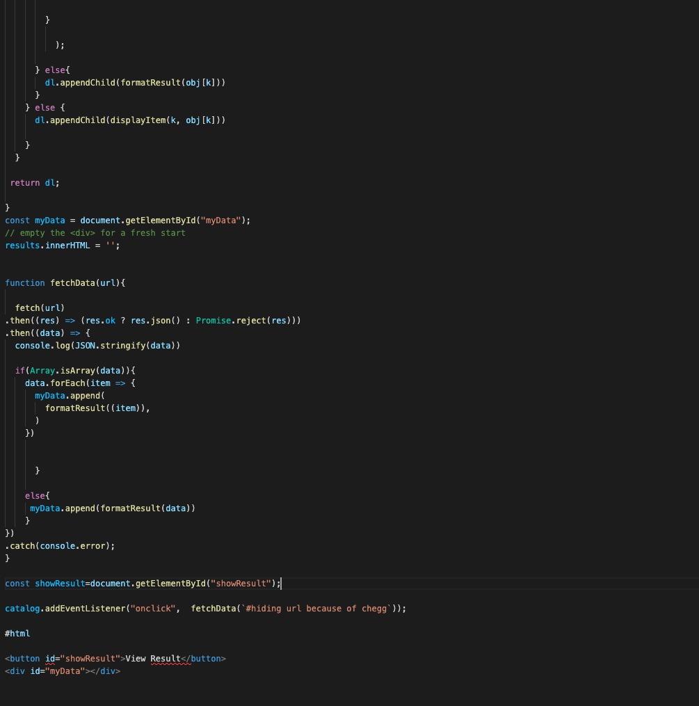Solved When I click on a link, it displays the result in a | Chegg.com